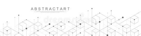 Modern Technology Vector Illustration With Square Grid Technology Banner Template Cubes Texture