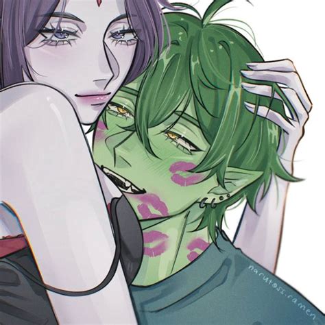 Raven And Beast Boy Matching Icons Creds Narutoss Ramen On Twt Sad Anime Couples Anime Love