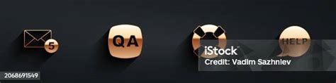 새로 만들기 이메일 수신 메시지 질문 및 답변 Lifebuoy 및 긴 그림자가 있는 텍스트 도움말 아이콘이 있는 말풍선을 설정합니다 벡터 개념에 대한 스톡 벡터 아트 및
