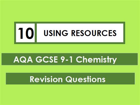 Aqa Chemistry Gcse 9 1 Revision Mat Using Resources Teaching Resources