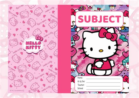 Hello Kitty Subject Notebook Cover Template Postermywall