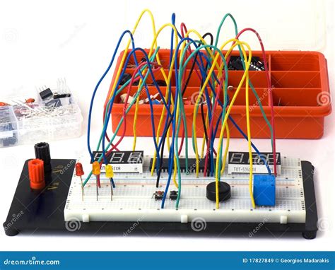 Pcb Breadboard Test Circuit Under Construction Royalty Free Stock