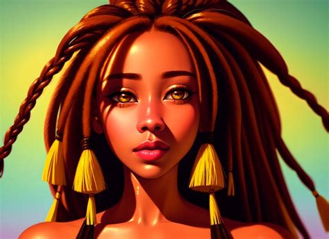 Premium Ai Image Beautiful African American Girl With Dreadlocks