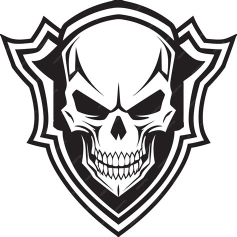 Premium Vector Lethal Guardian Skull Shield Icon Design Dark Defender
