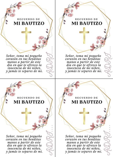 Frases Recordatorio Bautizo Oraciones Bautizo Recuerdos Plantillas