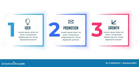 3 Steps Infographic Element Workflow Banner For Web Data Visualization Stock Vector