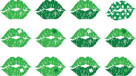 Lippen Mit Kleeblatt Svg Lippen Svg Liebe Kleeblatt Svg Irisch Kuss Svg Patrick S Tag Svg