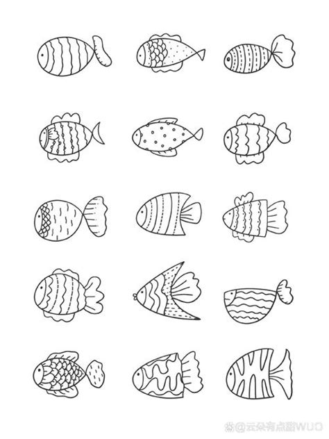 儿童简笔画小鱼教程简单（16张） 简笔画图片大全