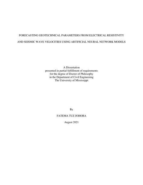 Pdf Forecasting Geotechnical Parameters From Electrical Resistivity And Seismic Wave