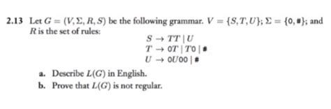 Solved 2 13 Let G V E R S Be The Following Grammar V Chegg Com