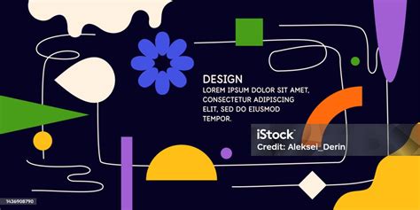 다양한 모양의 현대 기하학적 구성 디자인에 대한 일러스트레이션 추세 차트의 추상적 배경입니다 감각 지각에 대한 스톡 벡터 아트