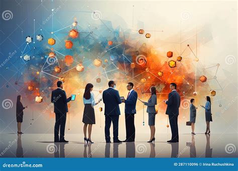 Abstract Graphic Of Team Collaboration Business Generative Ai Stock