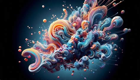 Vibrant 3d Abstract Liquid Art A Stunning Digital Fluidity Premium Ai