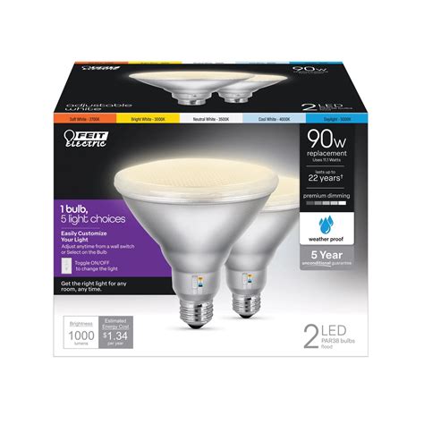 Feit 3011487 90 Watt Equivalence Par38 E26 Led Bulb White Pack Of 2