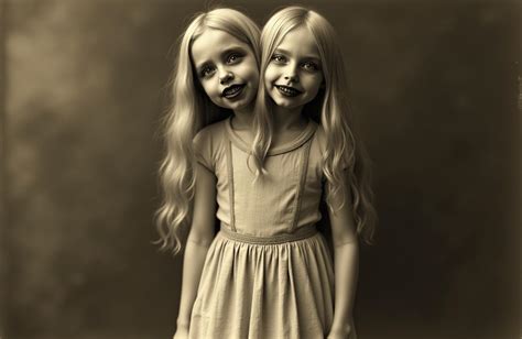 Eerie Elegance Captivating Two Headed Girl Portrait