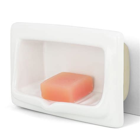 Classic Recessed Ceramic Soap Dish For Shower Wall Heavy Duty Space