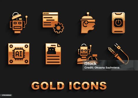 기술 사양 설정 전화에서 로봇 끄기 납땜 인두 로봇 휴머노이드 운전 자동차 미세 회로 프로세서 Cpu 스마트 안경 및 컴퓨터 Api 인터페이스 아이콘 벡터 Cpu에 대한