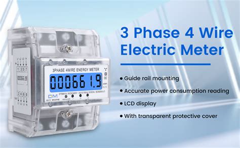 3 Phase Electric Meter 100a Guide Rail Power Meter Ac 230v 400 Electricity Usage Meter Kwh Meter