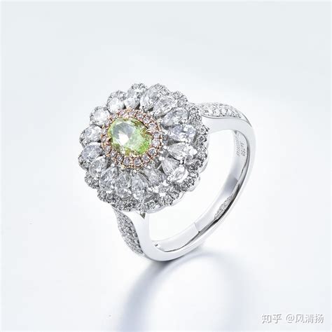 18k白金绿钻戒指 知乎