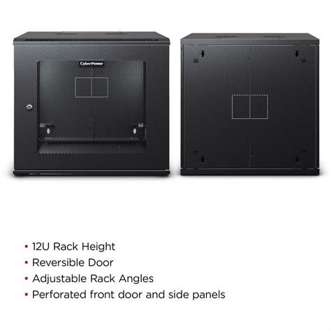 Cyberpower Cr12u61003 Wall Mount Enclosure For Switch Patch Panel 12u Rack Height