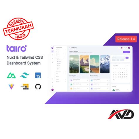 Jual Tairo Multipurpose Nuxt Tailwind Css Dashboard System Shopee Indonesia