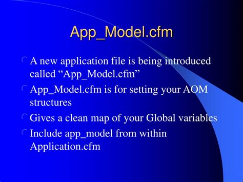 Ppt Fusebox Application Object Model Powerpoint Presentation Free