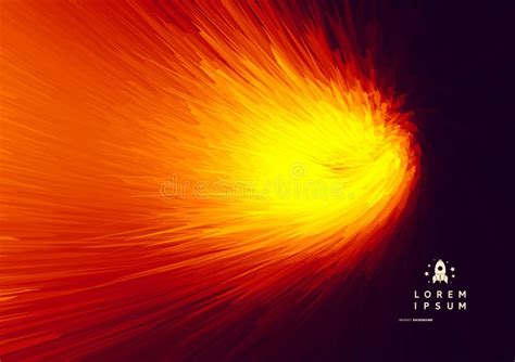 Flying Meteor Cosmic Object Futuristic Design Abstract Background 3d Vector Illustration