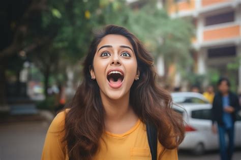 Premium Ai Image Indian Girl Giving Shocking And Unbelievable Expression