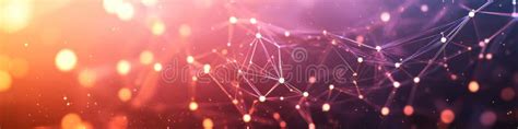 Glowing Molecular Structure With Interconnected Nodes And Vibrant