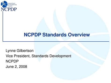 Ppt Ncpdp Standards Overview Powerpoint Presentation Free Download Id 676957
