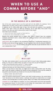 When To Use A Comma Before And Useful Rules And Examples 7ESL
