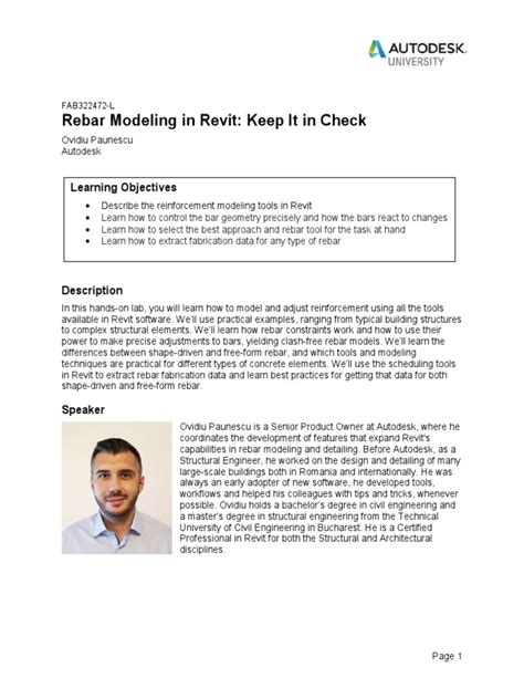 Class Handout Revit Pdf Autodesk Revit Computing And Information Technology