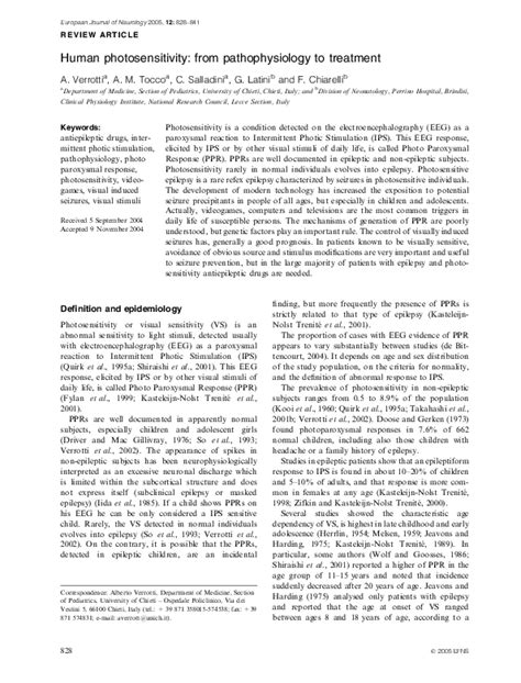 Pdf Human Photosensitivity From Pathophysiology To Treatment