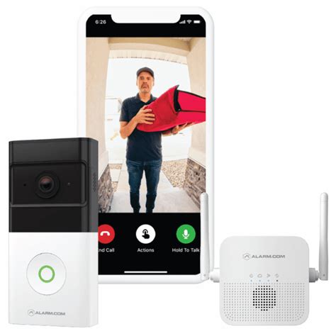 ADC VDB B W C BNDL Alarm Com WiFi P Battery Powered Video Doorbell Camera And Smart