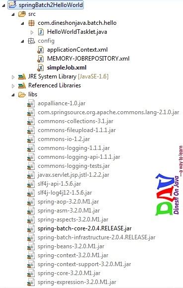 Hello World With Spring Batch 20x Dinesh On Java