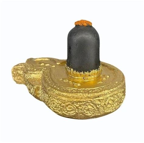 Black And Golden Polyresin Somnath Shivling Statue Temple Size