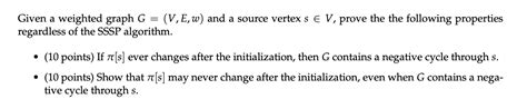 Solved Given A Weighted Graph G V E W And A Source Chegg
