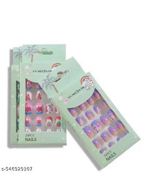 Glossy Pink Artificial Nails Packaging Size Pack Of 24 At Best Price