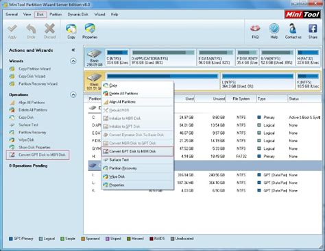Convert GPT Disk To MBR Disk With MiniTool Partition Wizard