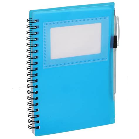 Bullet Translucent Blue Recycled Star Spiral Notebook With Pen