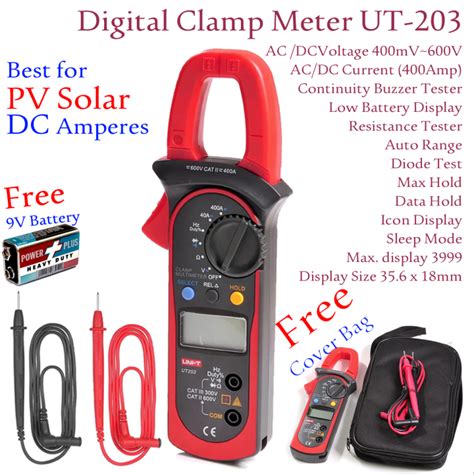 Ut203 Solar Clamp Meter Ac Dc Ampere Meter Ut 203 Acdc 40a400a
