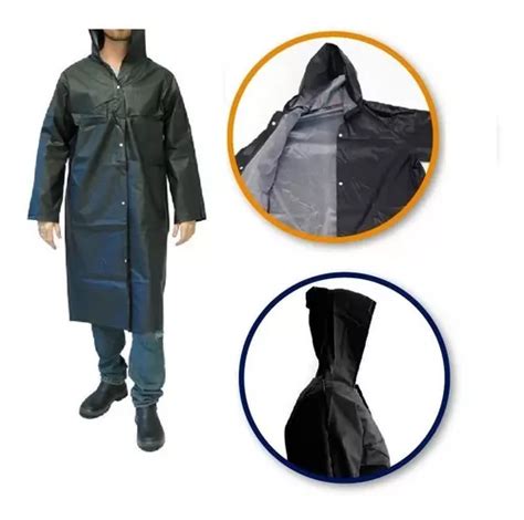 Capa De Chuva Forrado Preta Com Capuz Resistente Com Ca Epi MercadoLivre