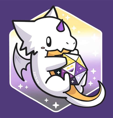 Non Binary And Trans D20 Dragon Artwork By Me Rnonbinary