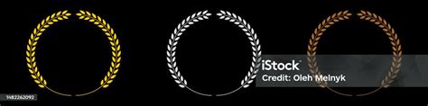 1위 2위 3위 수상자를 위한 금색 및 은색 월계관 Awards 템플릿 또는 레이블 우승자 순위 벡터 올리브에 대한 스톡 벡터 아트 및 기타 이미지 Istock