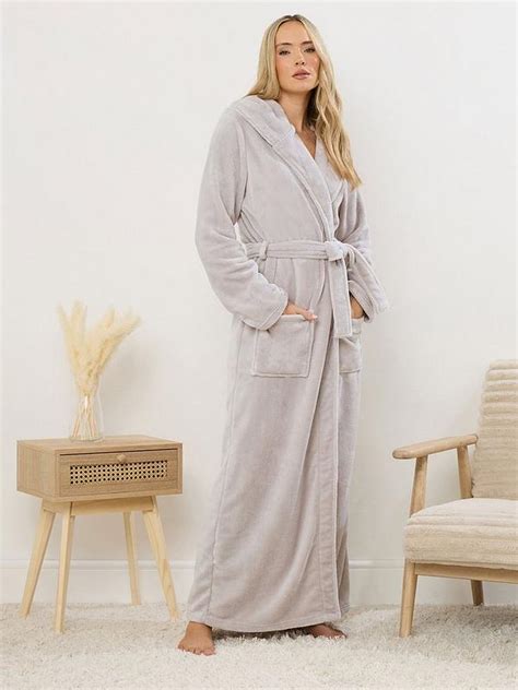 Long Tall Sally Cotton Touch Hood Maxi Robe Natural Very
