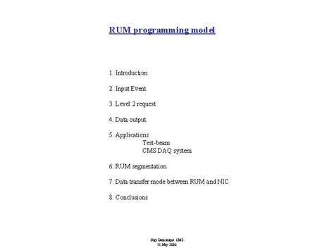 Rum Programming Model 1 Introduction 2 Input Event