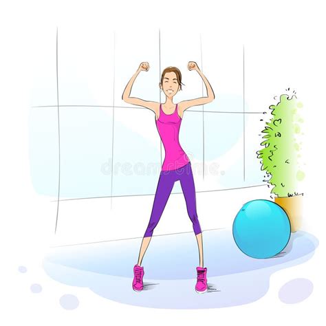 Sport Woman Fitness Girl Exercise Workout Trainer Stock Vector