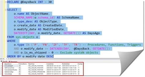 Get Stored Procedure List In Sql Server By Modified Date Sql Server