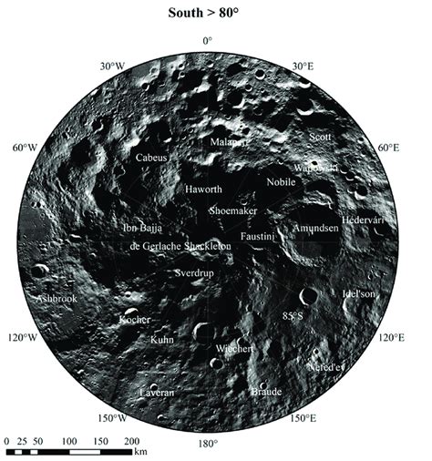 Orthophotogram Of The Moons South Pole Ce 2 Dom 7mpix The