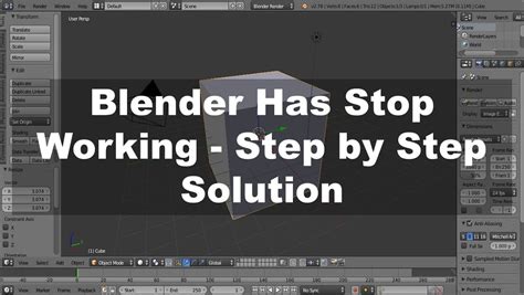 Blender Has Stop Working Step By Step Solution